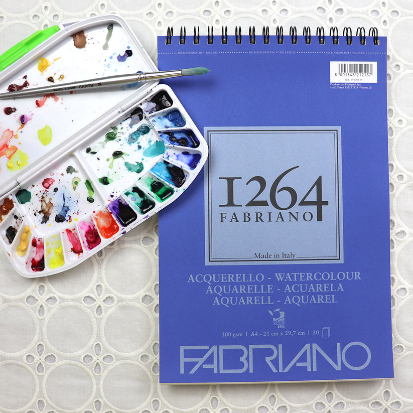 Watercolour Paper | Spiral Bound Pad | 1264 Fabriano | 300gsm Cold Pre ...